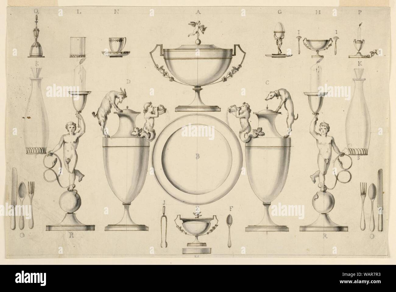 Drawing, Design for a Set of Silver Tableware, 1815–30 Stock Photo - Alamy