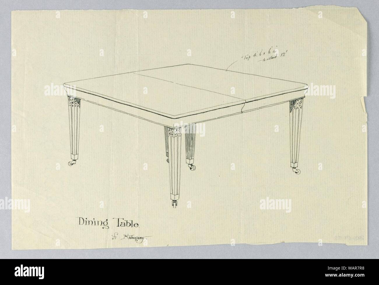 Six legged rectangular dining table hi-res stock photography and images - Alamy