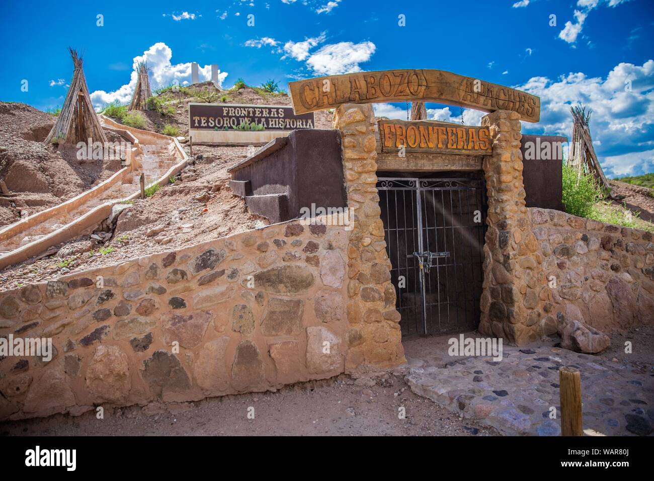Geronimo's jail. A cave on a hill or small mountain was used to ...