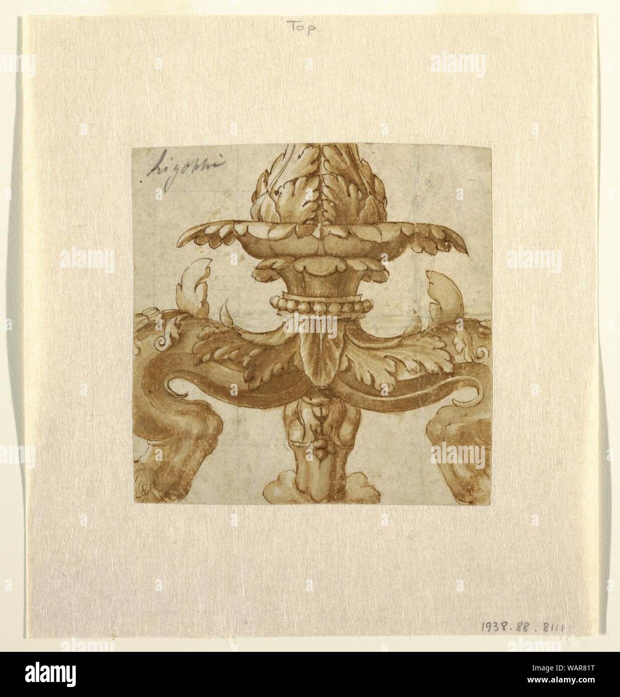 Drawing, Design for a Tripod Candlestick Base, 1520–43 Stock Photo - Alamy