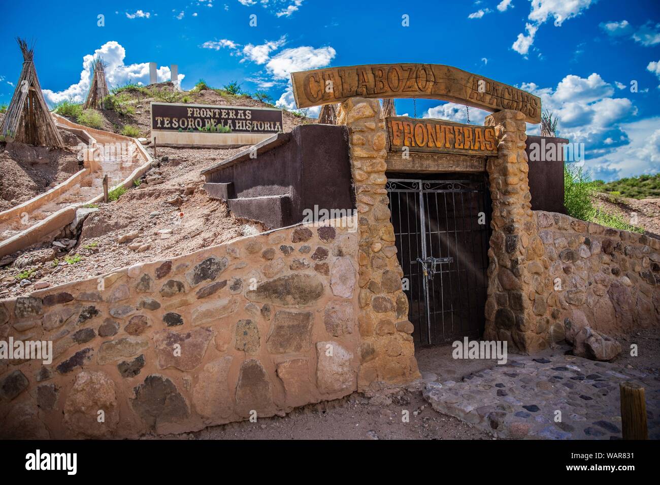 Geronimo's jail. A cave on a hill or small mountain was used to ...