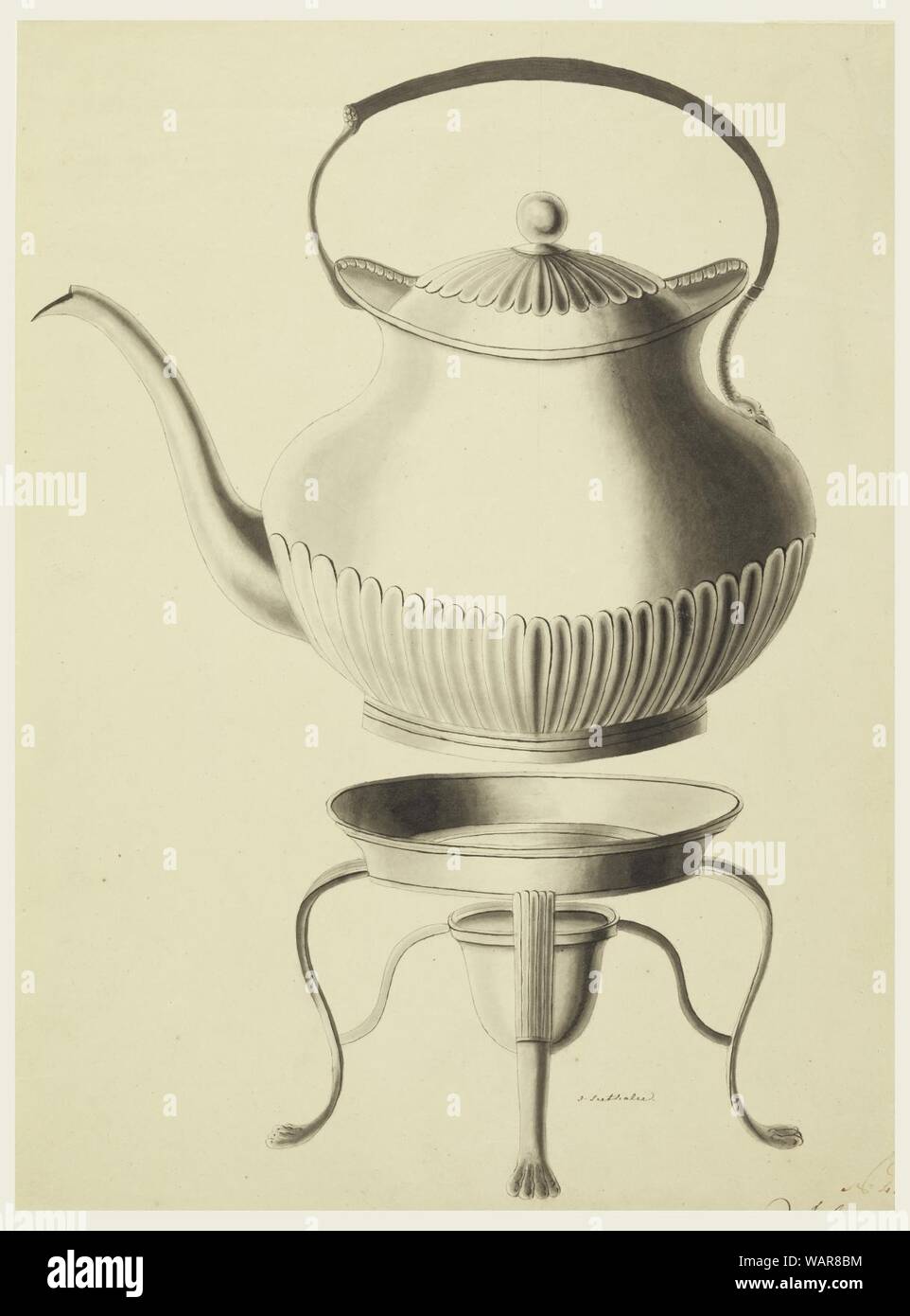 Drawing, Design for a Water Kettle with Stand, 1820–30 Stock Photo - Alamy