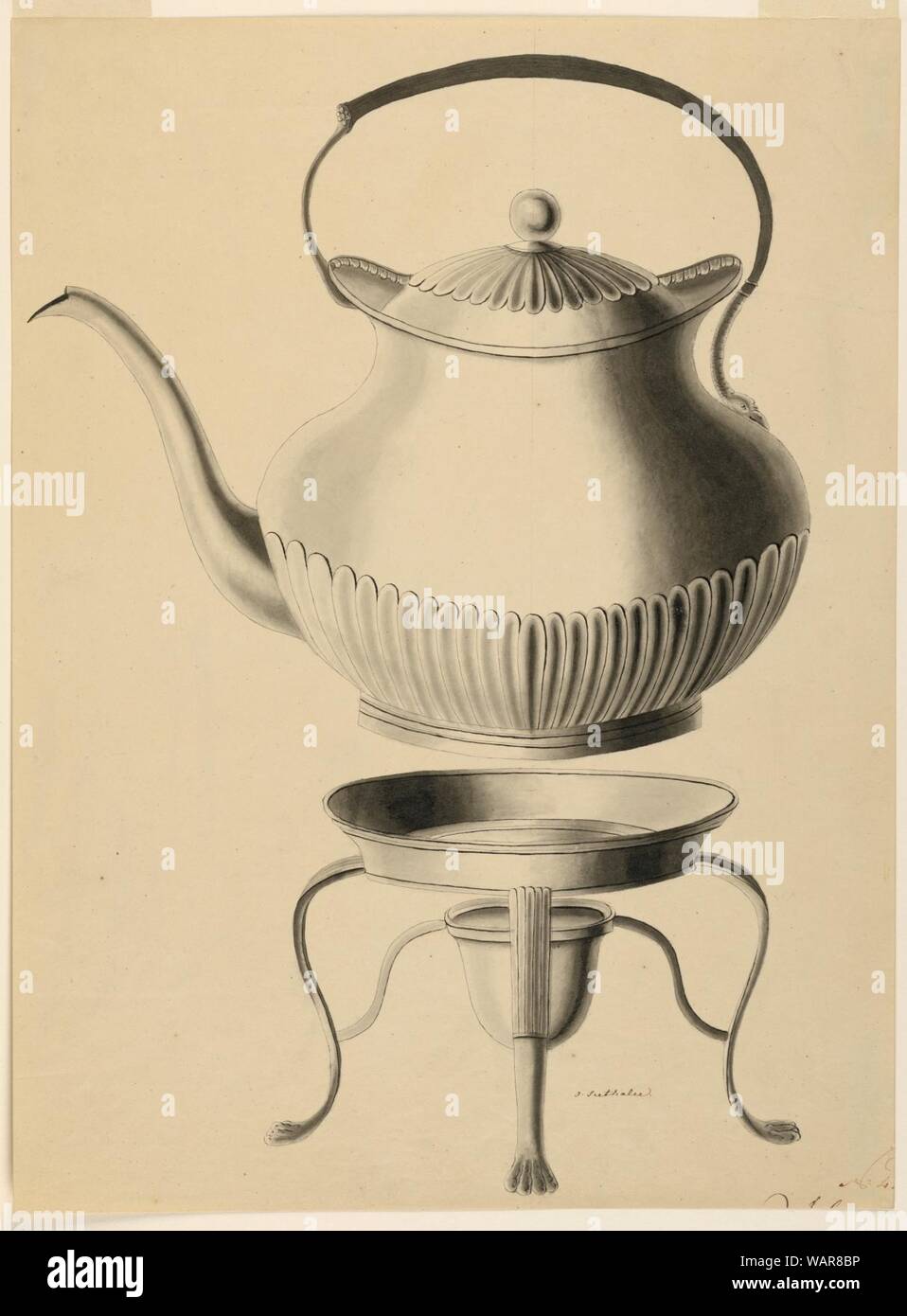 Drawing, Design for a Water Kettle with Stand, 1820–30 Stock Photo - Alamy