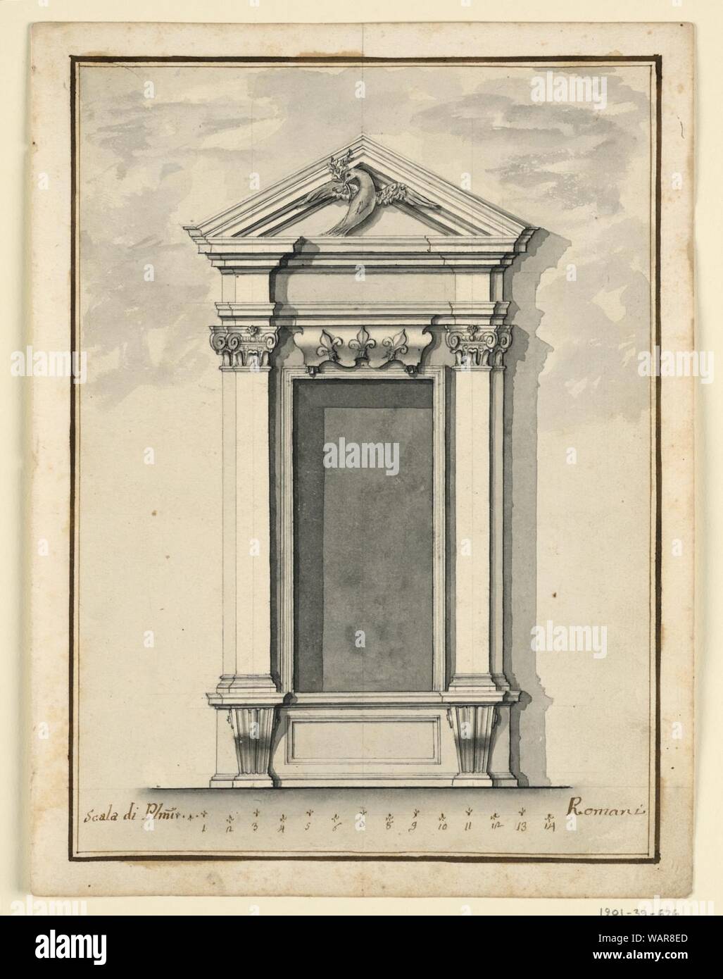 Drawing, Design for a Window Frame, 1750–60 Stock Photo - Alamy
