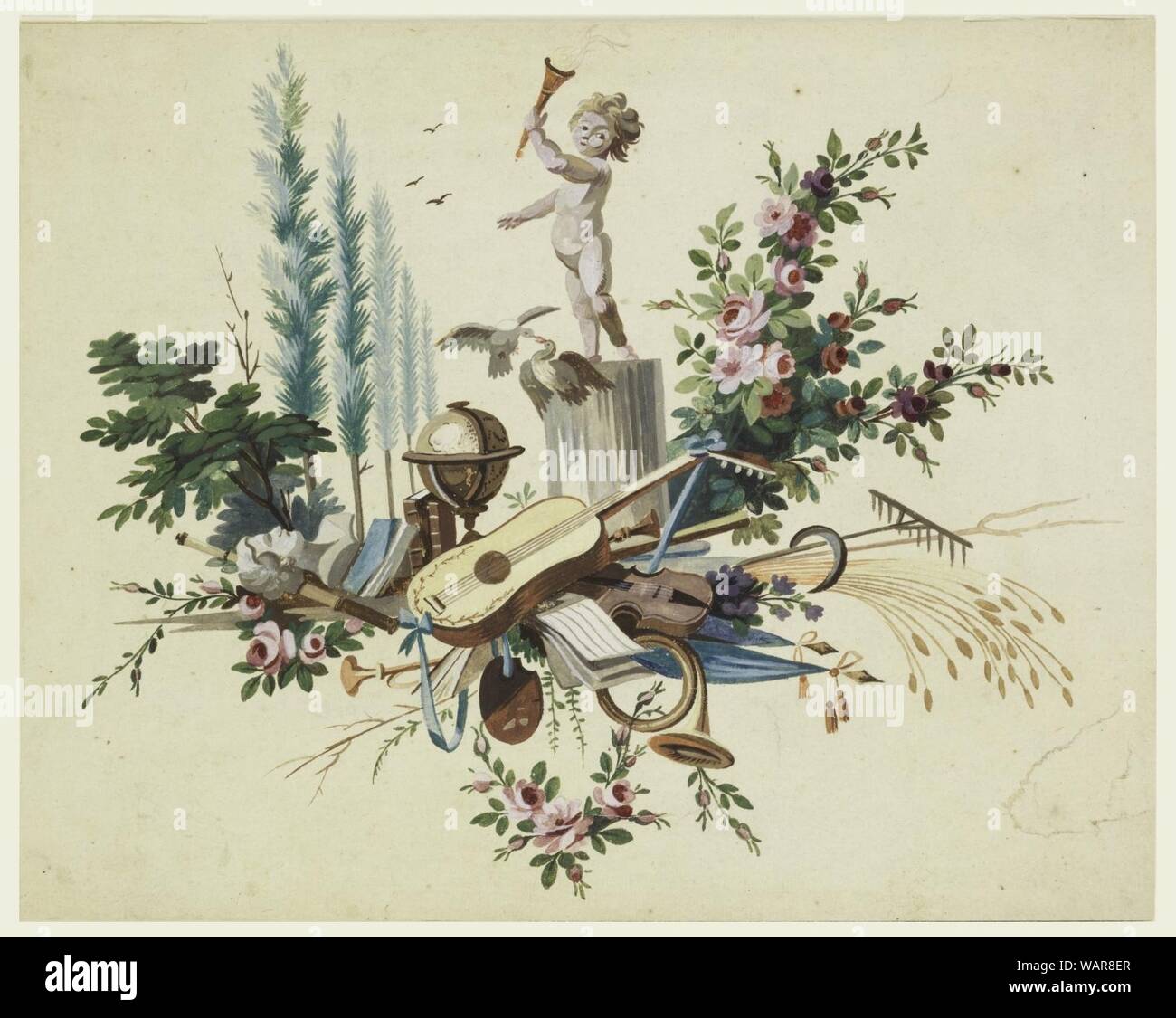 Drawing, Design for a woven or printed fabric, 1850–80 Stock Photo - Alamy