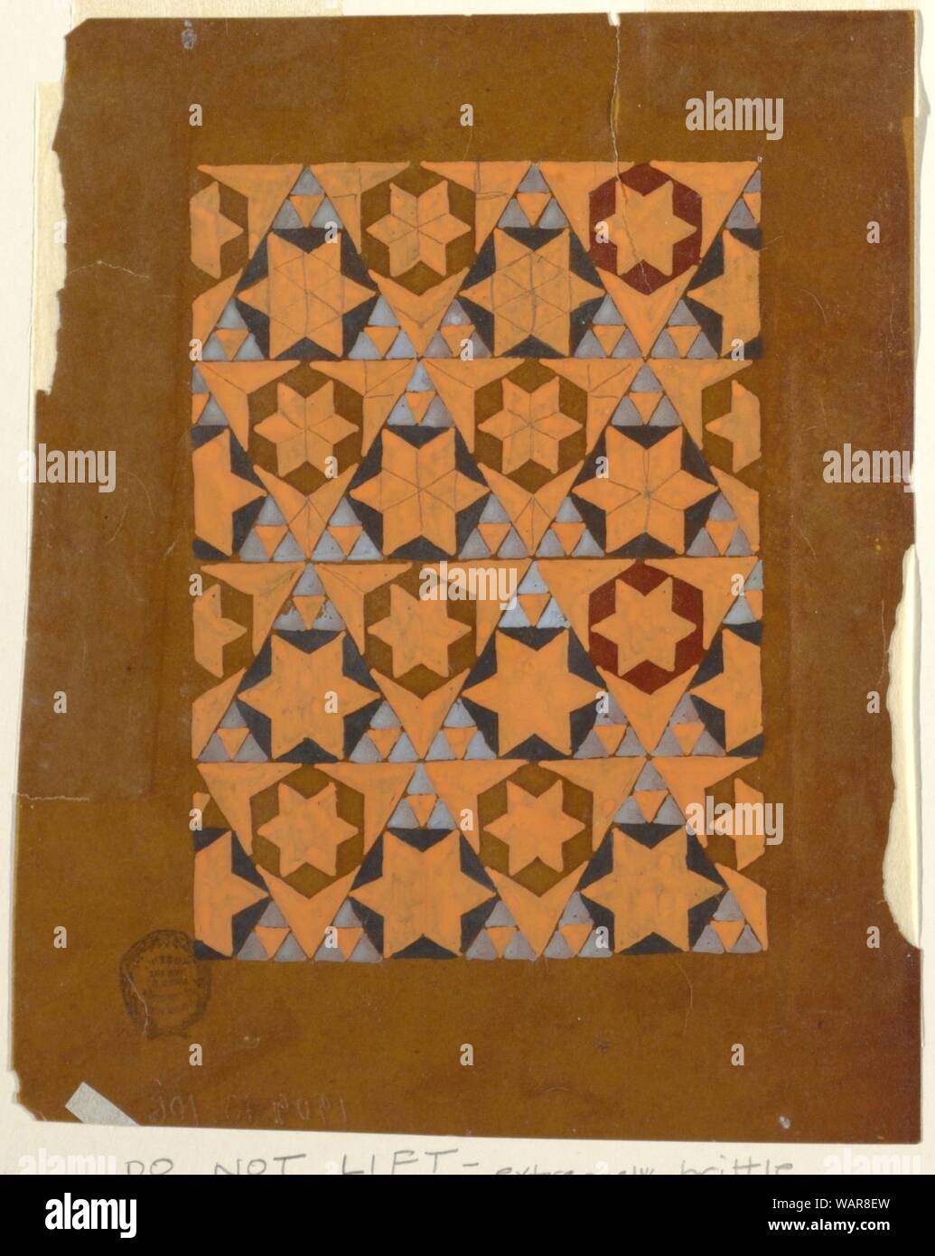 Drawing, Design for a Woven Fabric, 1825–50 Stock Photo - Alamy