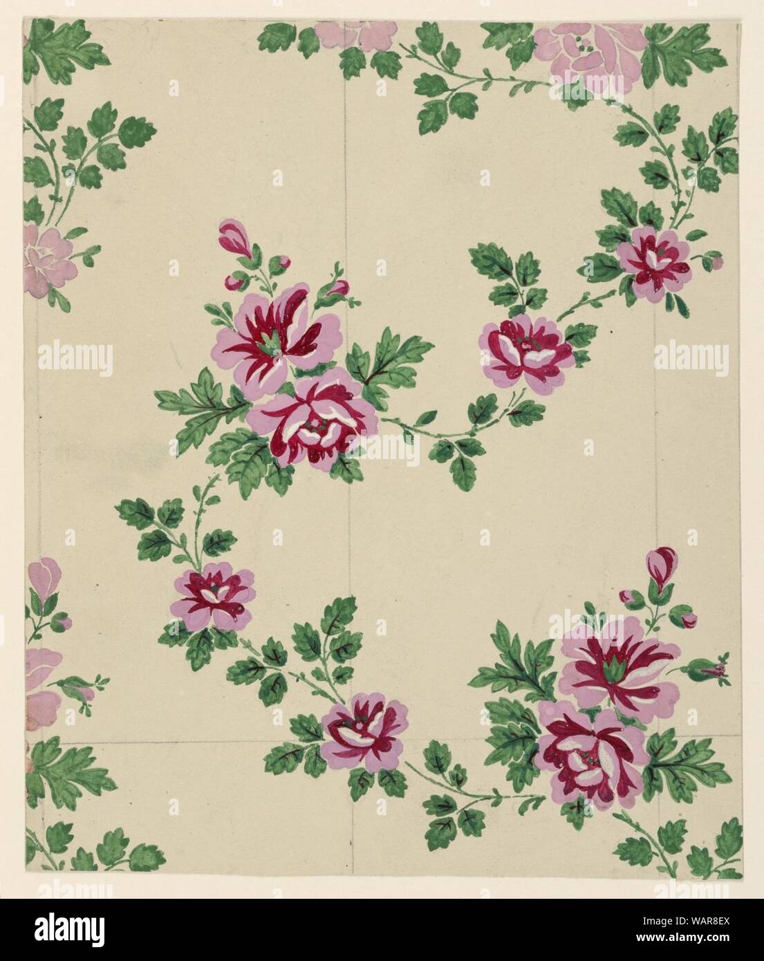 Drawing, Design for a woven fabric, 1830–50 Stock Photo - Alamy