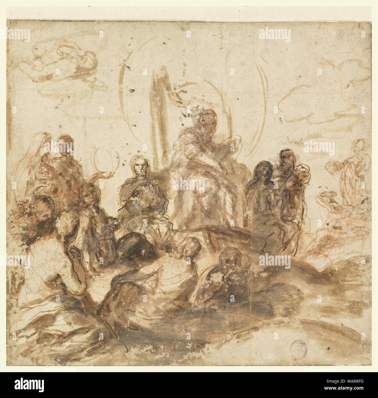 Drawing, Design for Allegory of Divine Wisdom, Reception Room, Palazzo ...