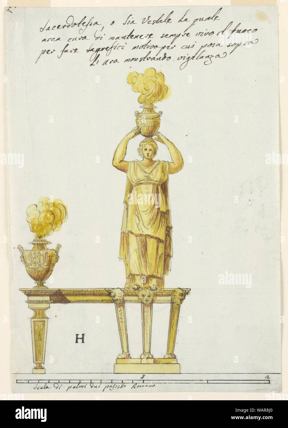 Drawing, Design for an Andiron, late 18th century Stock Photo - Alamy