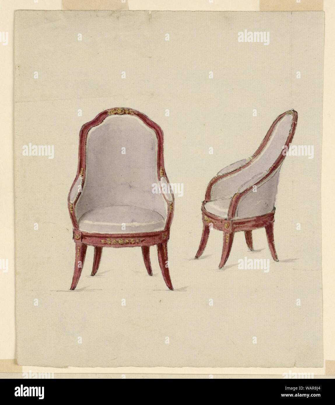 Drawing, Design for an Armchair, late 18th century Stock Photo - Alamy