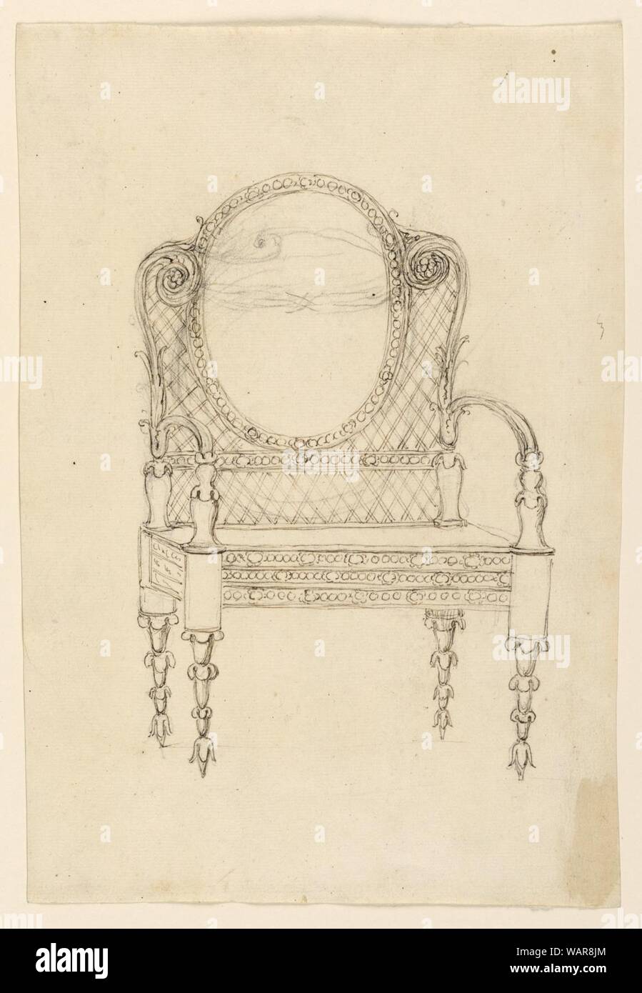 Drawing, Design for an Armchair, 1830–40 Stock Photo - Alamy