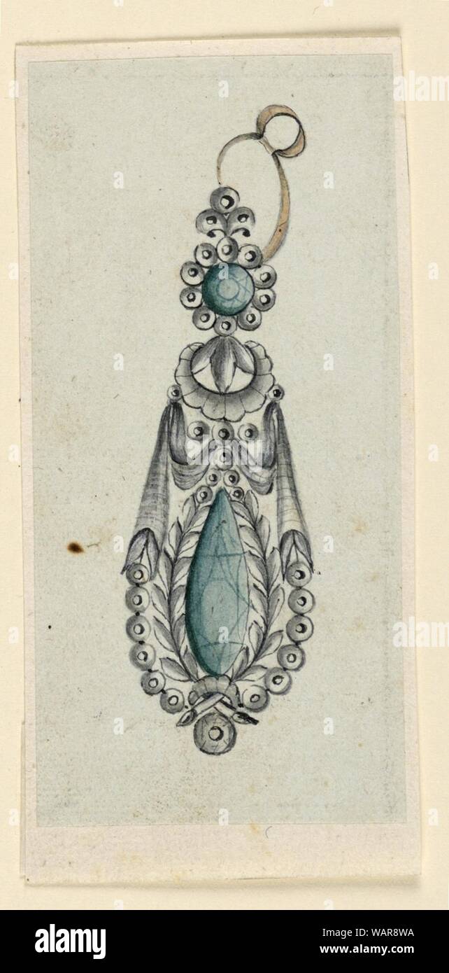 Drawing, Design for an Earring, early 19th century Stock Photo - Alamy