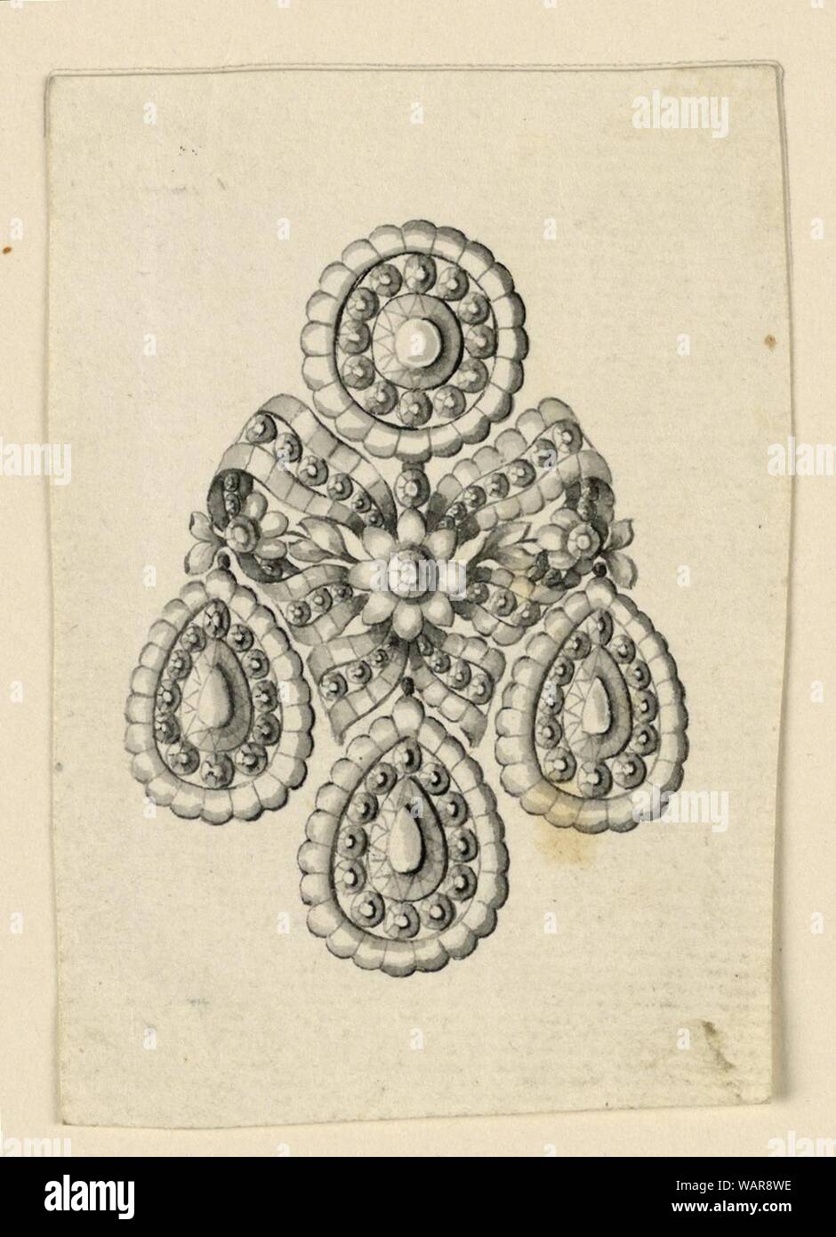 Drawing, Design for an Earring, late 18th century Stock Photo - Alamy