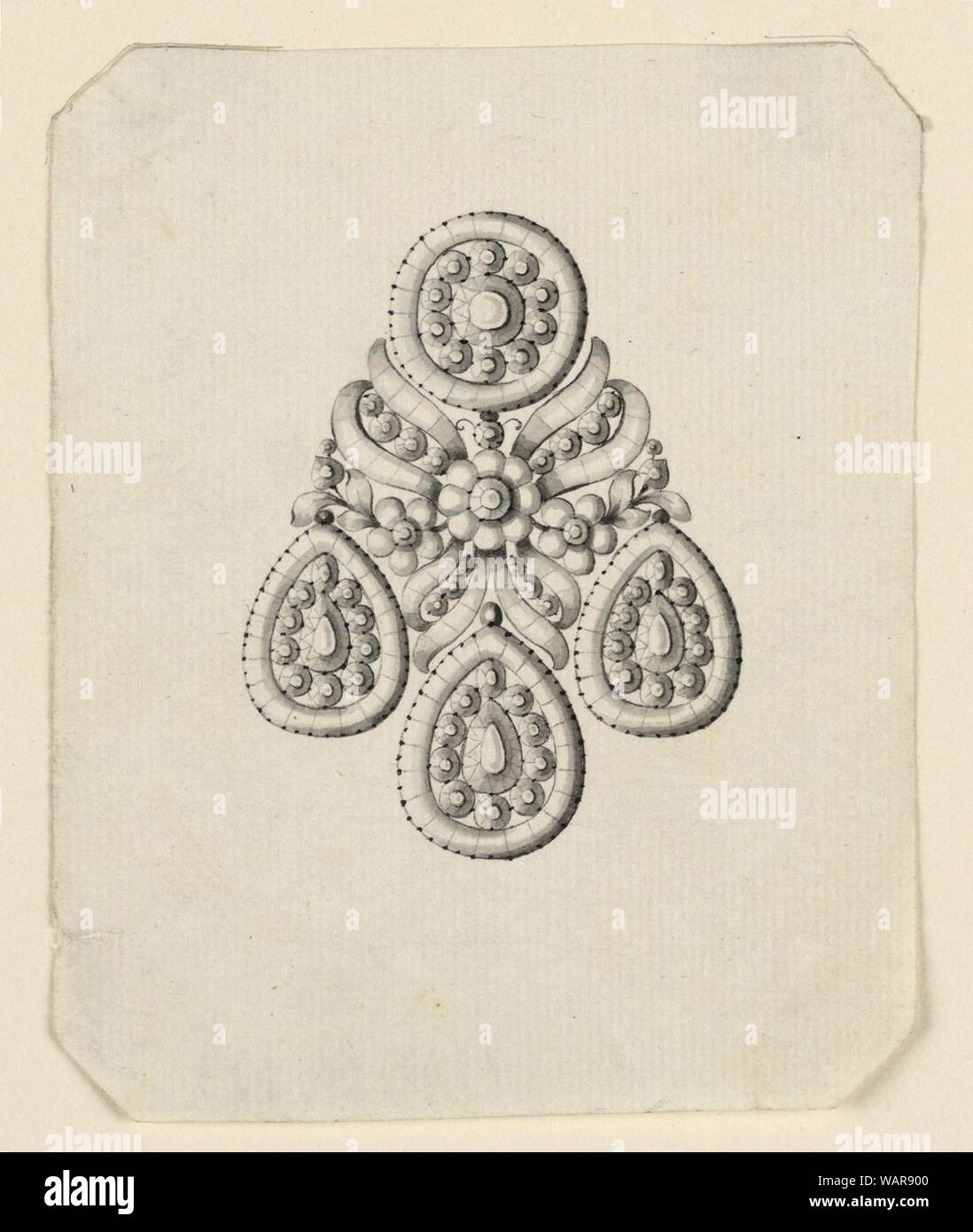 Drawing, Design for an Earring, late 19th century Stock Photo - Alamy