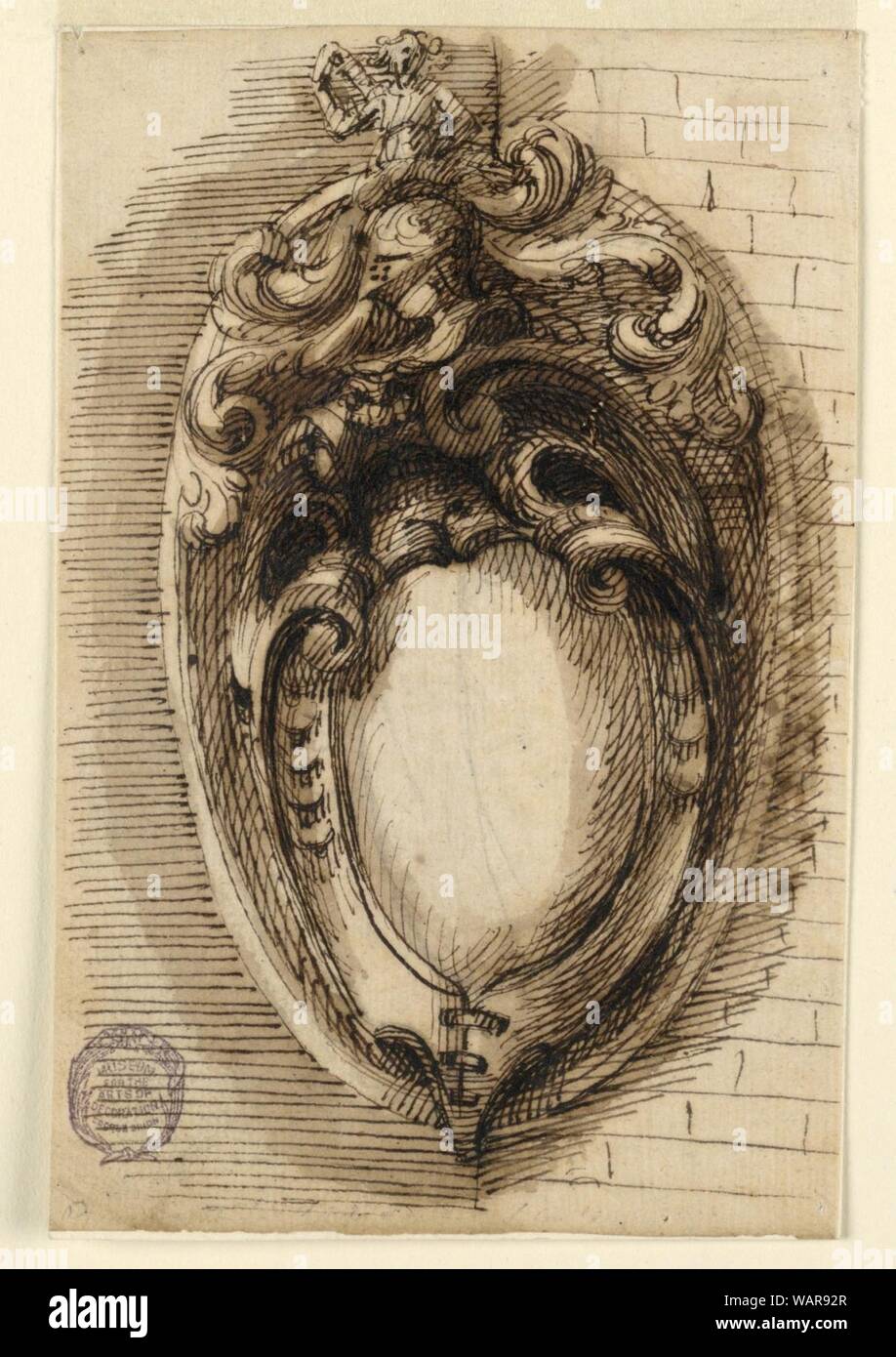 Drawing, Design for an Escutcheon, 1625–1650 Stock Photo - Alamy