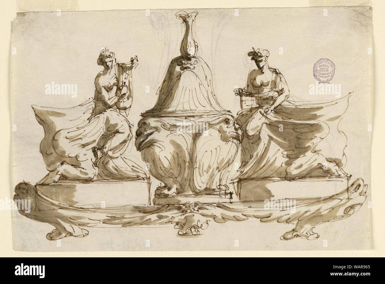 Drawing, Design for an Inkstand, late 18th century Stock Photo - Alamy