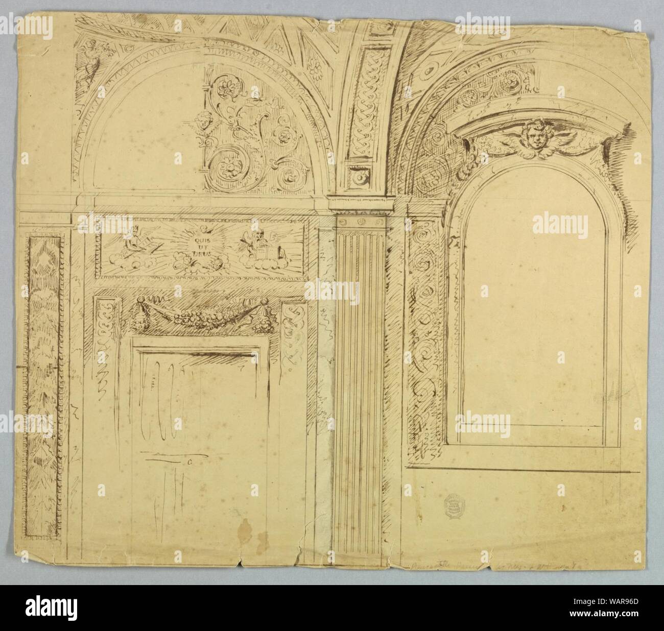Drawing, Design for an Interior, 18th–19th century Stock Photo - Alamy