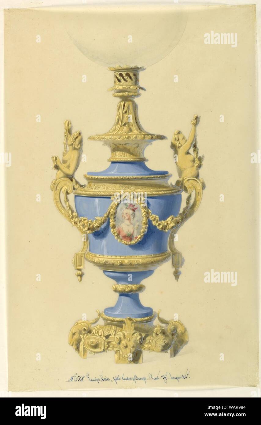 Drawing, Design for an Oil Lamp., ca. 1855 Stock Photo - Alamy