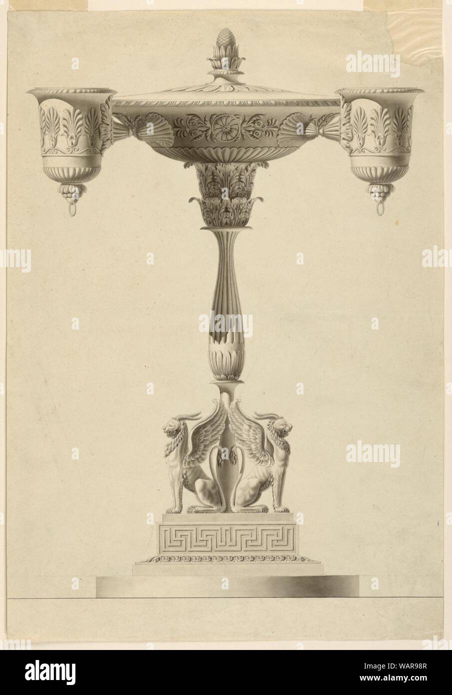 Drawing, Design for an Oil Lamp, 1820–35 Stock Photo - Alamy