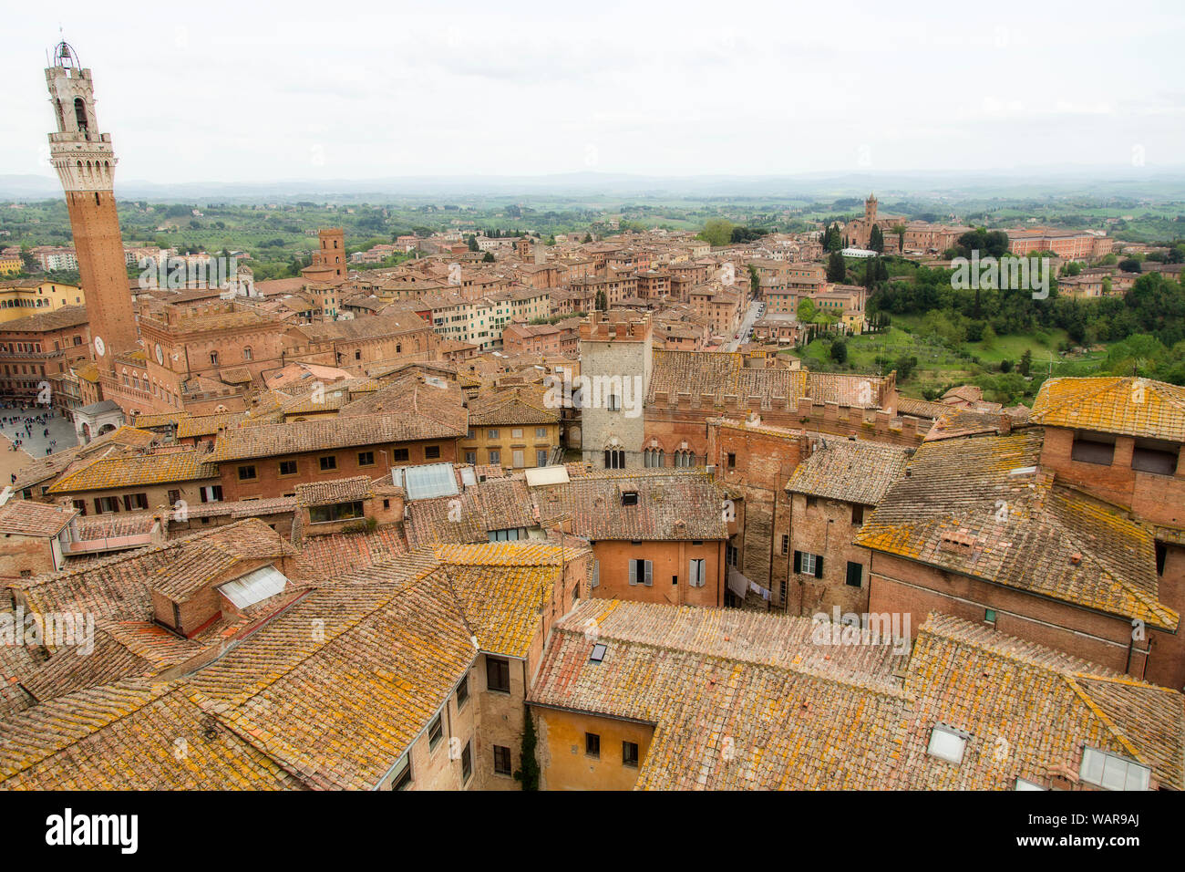 Aerial view of the Tuscan city landscape. City of Siena, region of Toscana, Italy Stock Photo ...