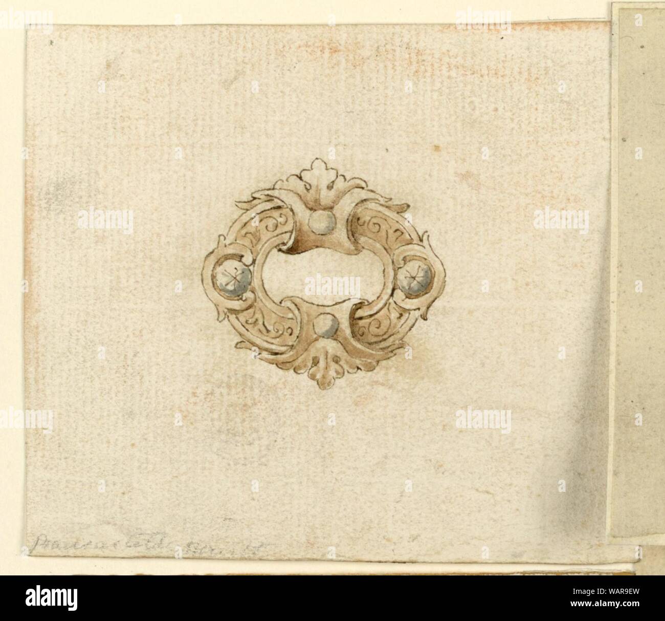 Drawing, Design for brooch with diamonds and pearls, 16th century Stock ...