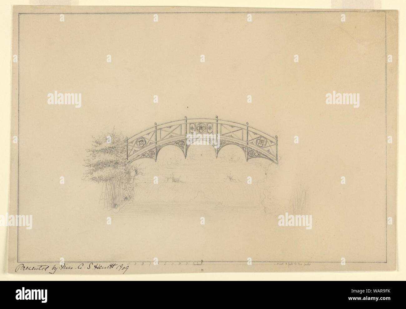 Drawing, Design for Bridge in Garden Pavilion, ca. 1909 Stock Photo - Alamy