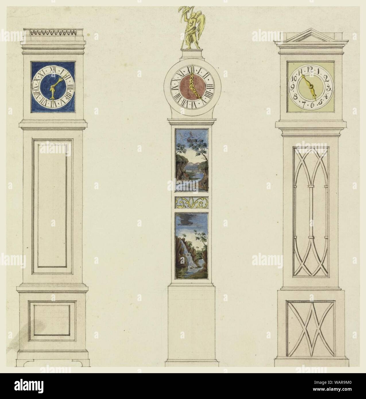Drawing, Design for Case Clocks, ca. 1805 Stock Photo - Alamy