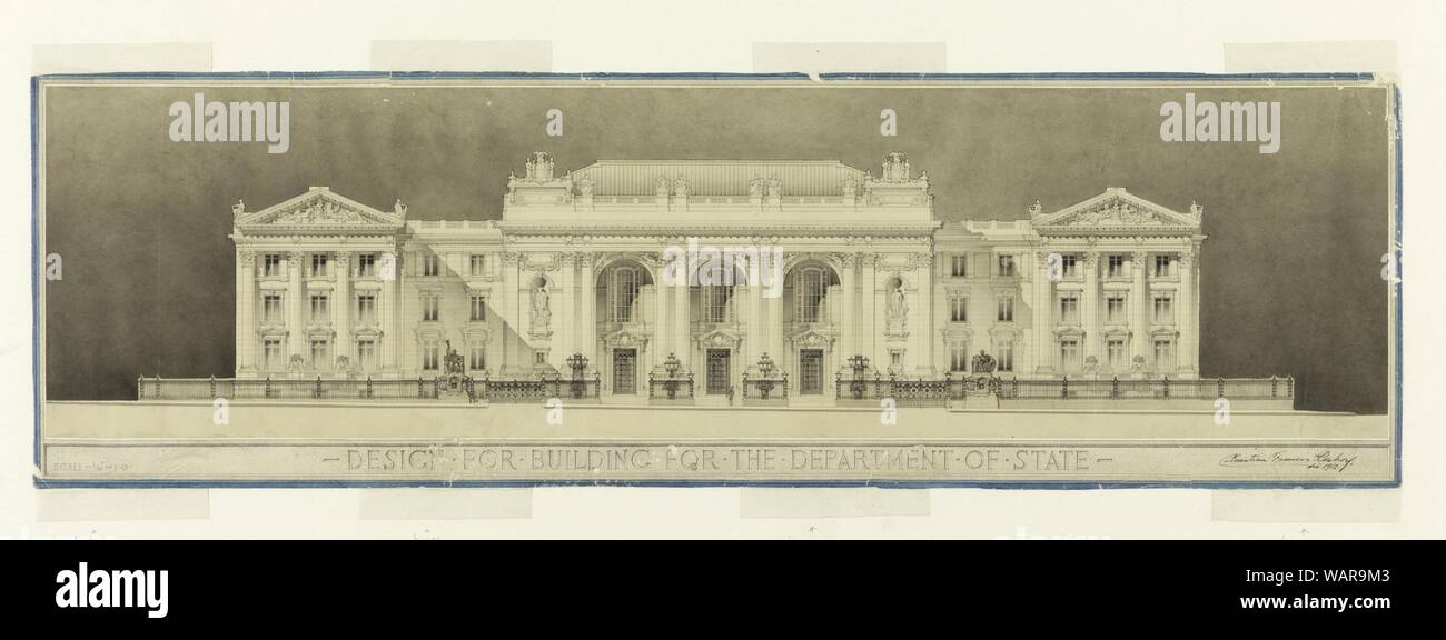 Drawing, Design for building for the department of state, 1912 Stock ...