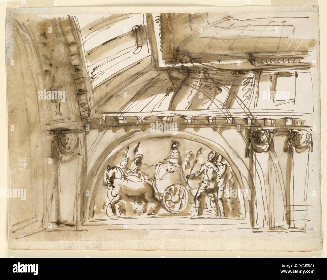 Drawing, Design for ceiling decoration, 18th century Stock Photo - Alamy