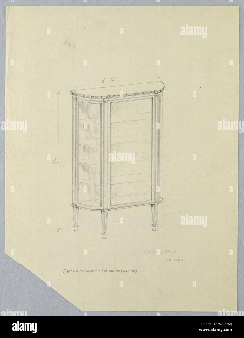 Drawing, Design for Cabinet in Oak, 1900–05 Stock Photo - Alamy