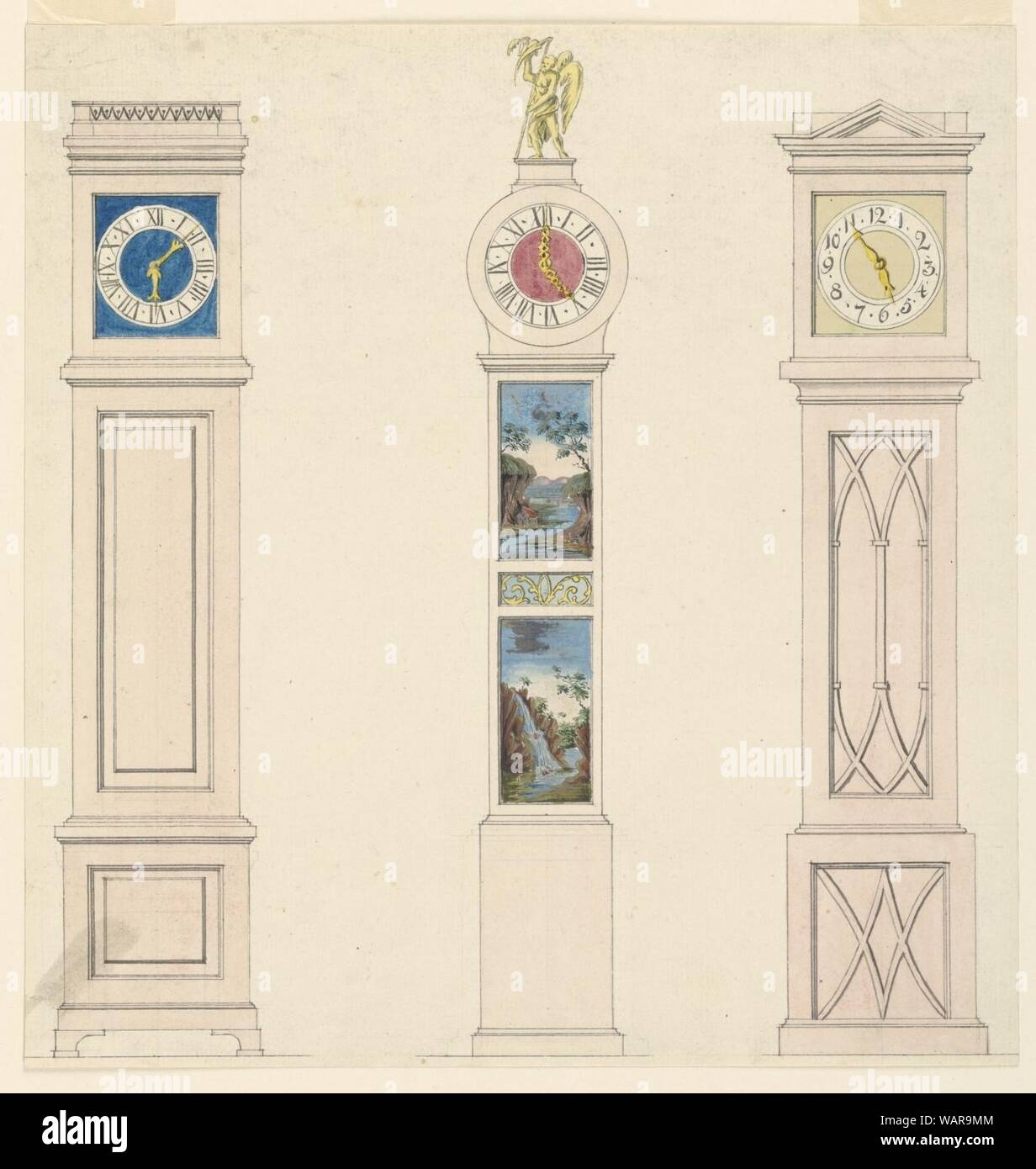 Drawing, Design for Case Clocks, ca. 1805 Stock Photo - Alamy