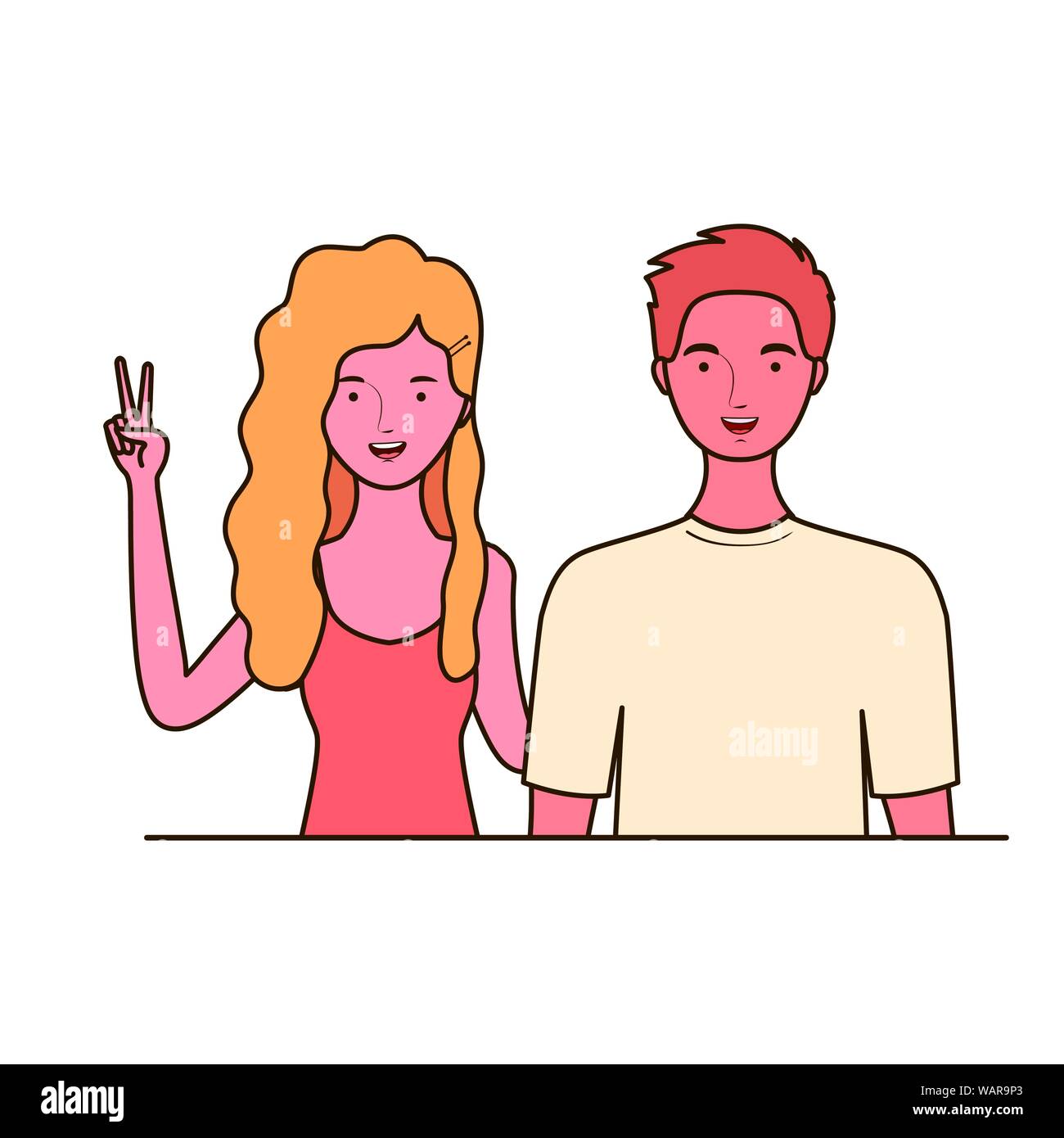 couple of people smiling on white background Stock Vector Image & Art ...