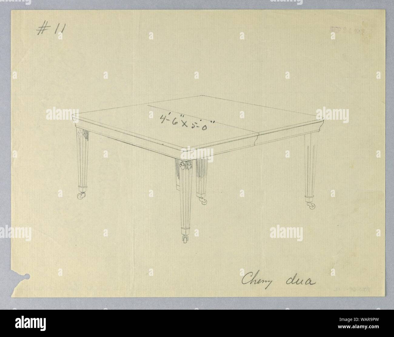 Drawing, Design for Cherry Wood Table, September 24, 1903 Stock Photo ...
