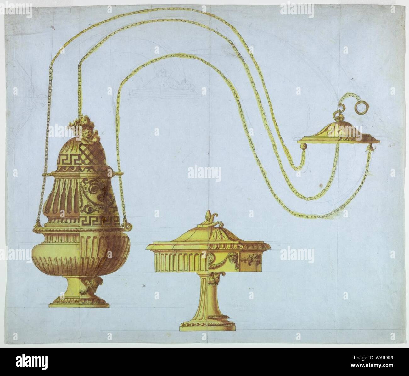 Drawing, Design for Censer and Incense Holder with Alternative ...