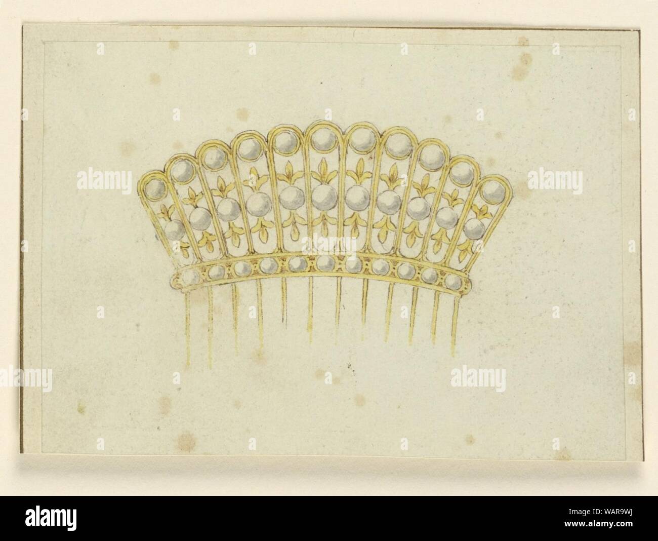 Drawing, Design for Cresting of a Comb, early 19th century Stock Photo ...