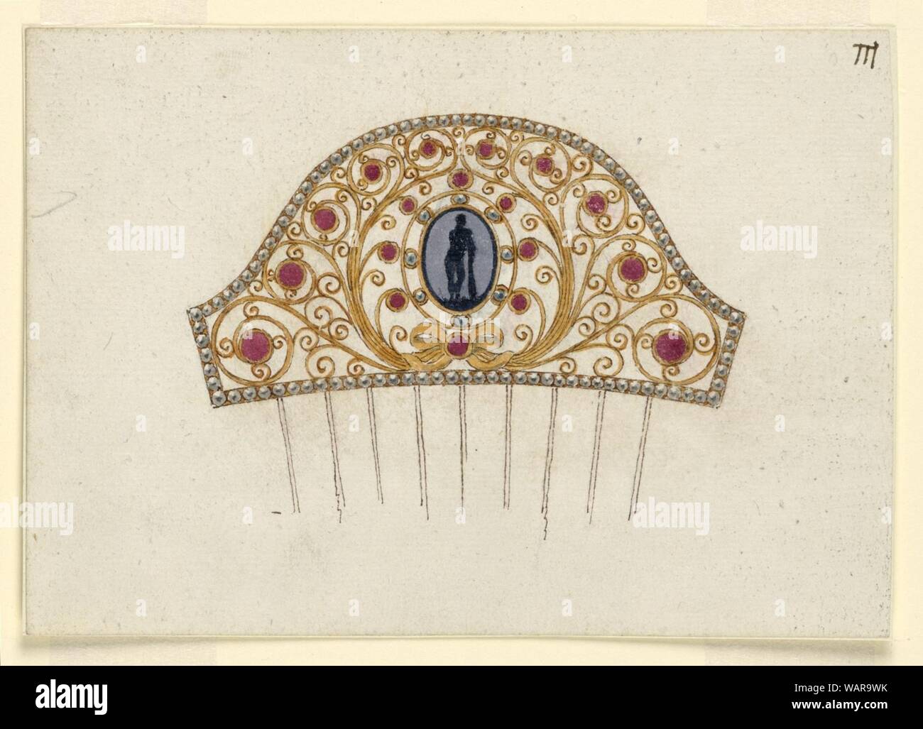 Drawing, Design for Cresting of a Comb, ca. 1810 Stock Photo - Alamy
