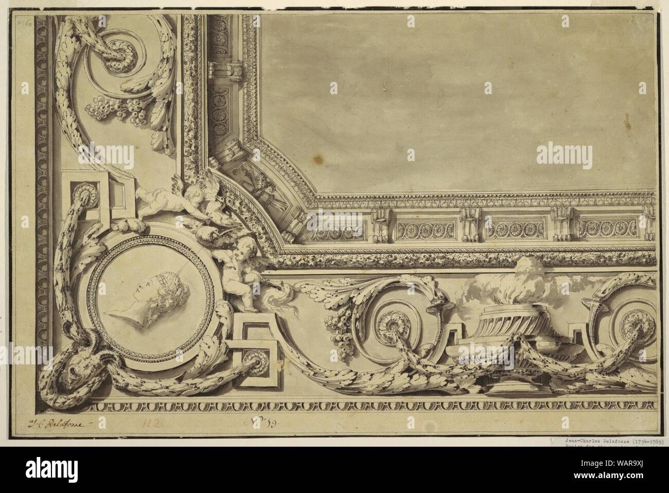 Drawing, Design for Cornice of Oblong Ceiling, 1770–80 Stock Photo - Alamy