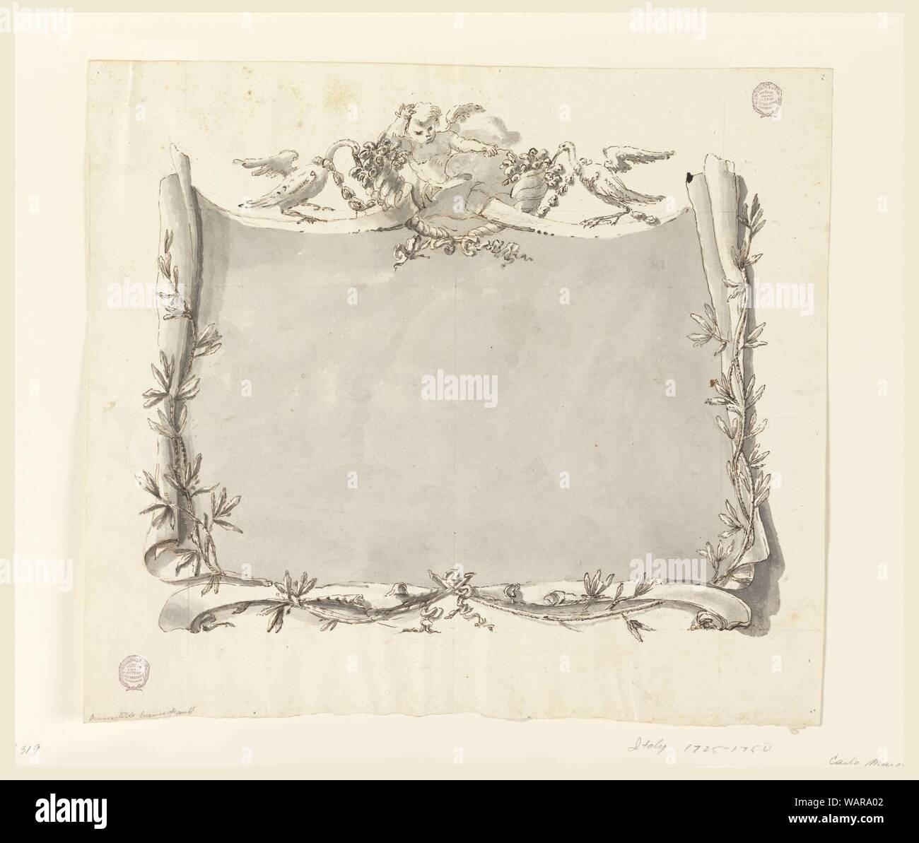 Drawing, Design for decoration of a title page, 1725–50 Stock Photo - Alamy