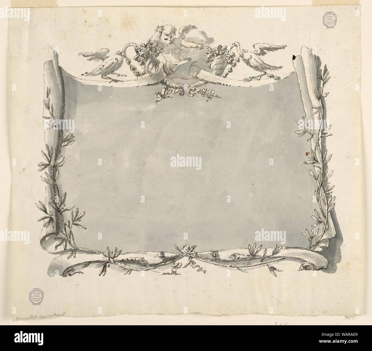 Drawing, Design for decoration of a title page, 1725–50 Stock Photo - Alamy