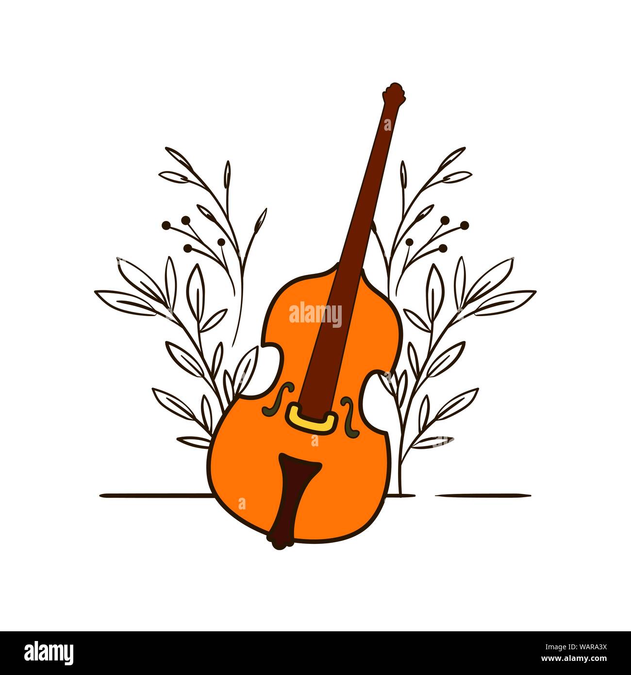 musical instrument fiddle on white background Stock Vector Image & Art ...