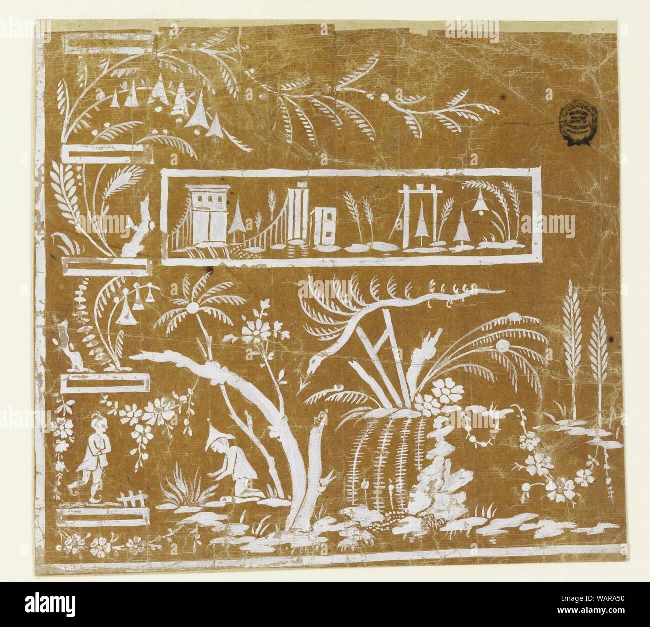 Drawing, Design for Embroidered Gilet, pattern 1730 of the Fabrique de ...