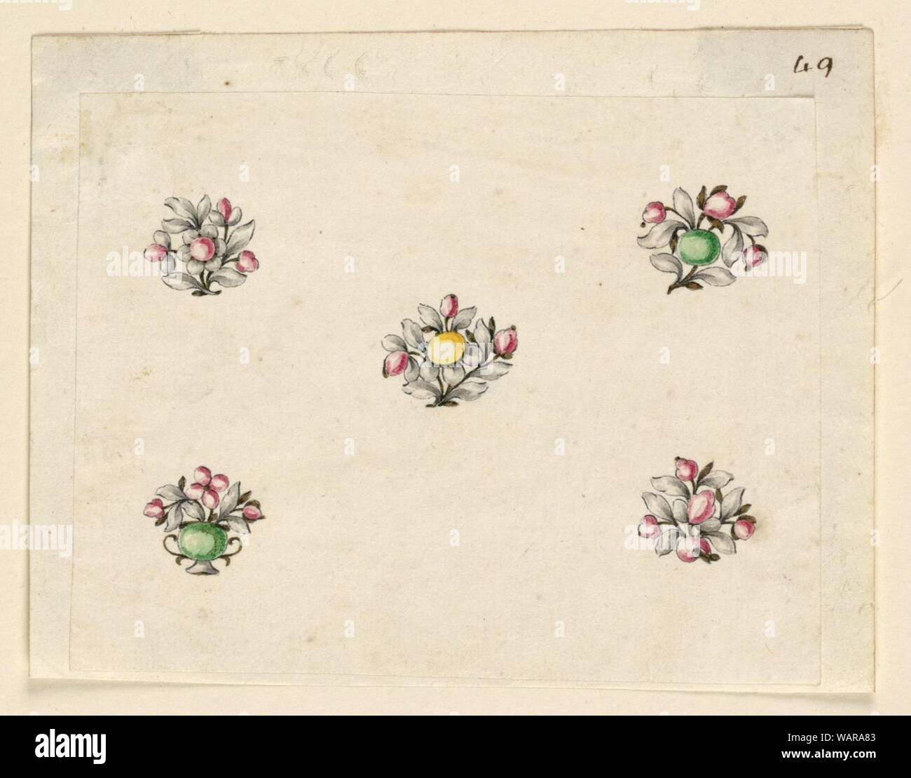 Drawing, Design for five small pins, 1770–80 Stock Photo - Alamy