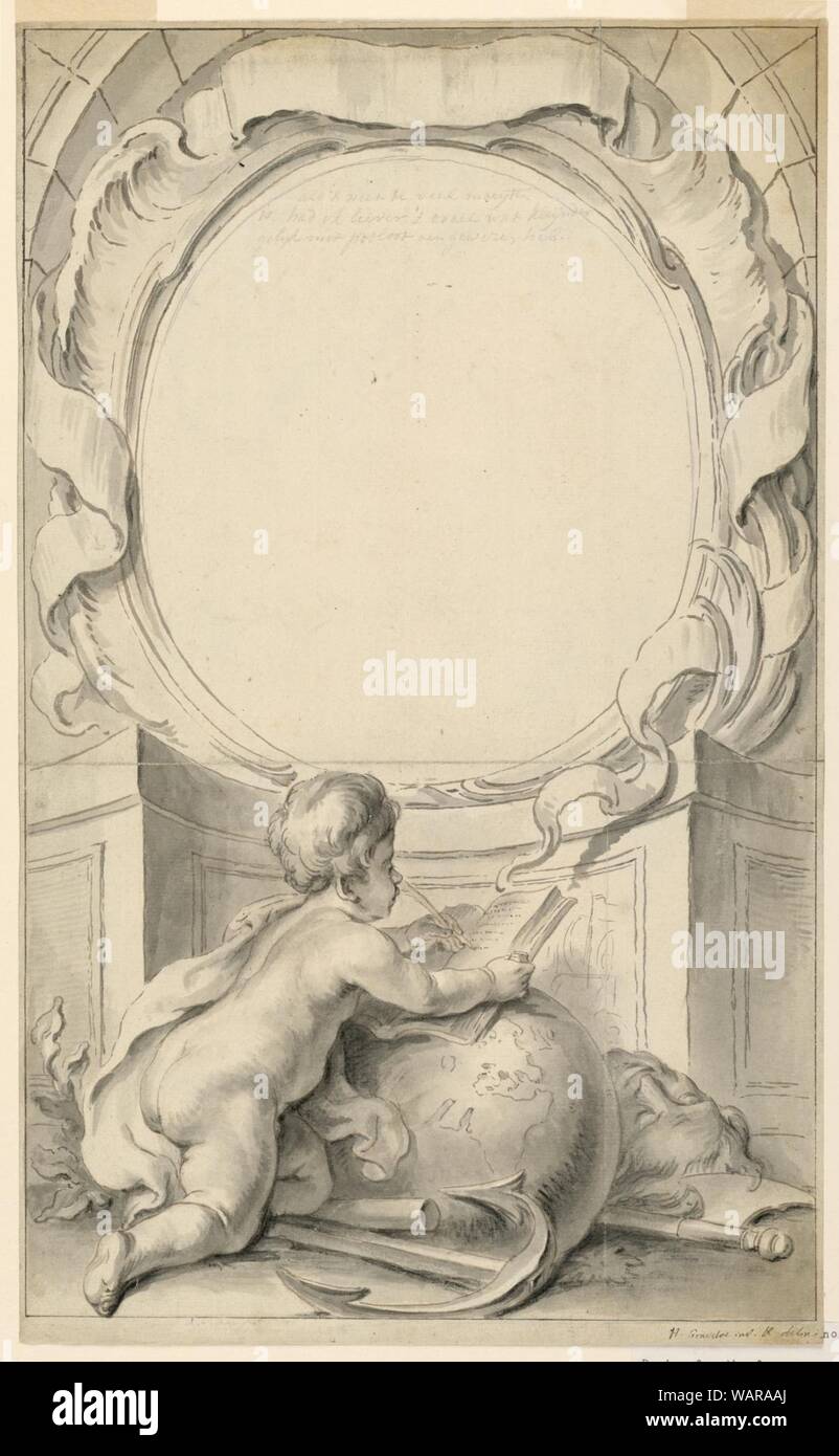 Drawing, Design for Frame Surrounding the Portrait of Sir Walter ...