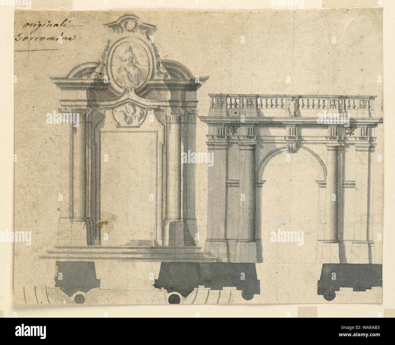 Drawing, Design for Gateway, 1750–1775 Stock Photo - Alamy
