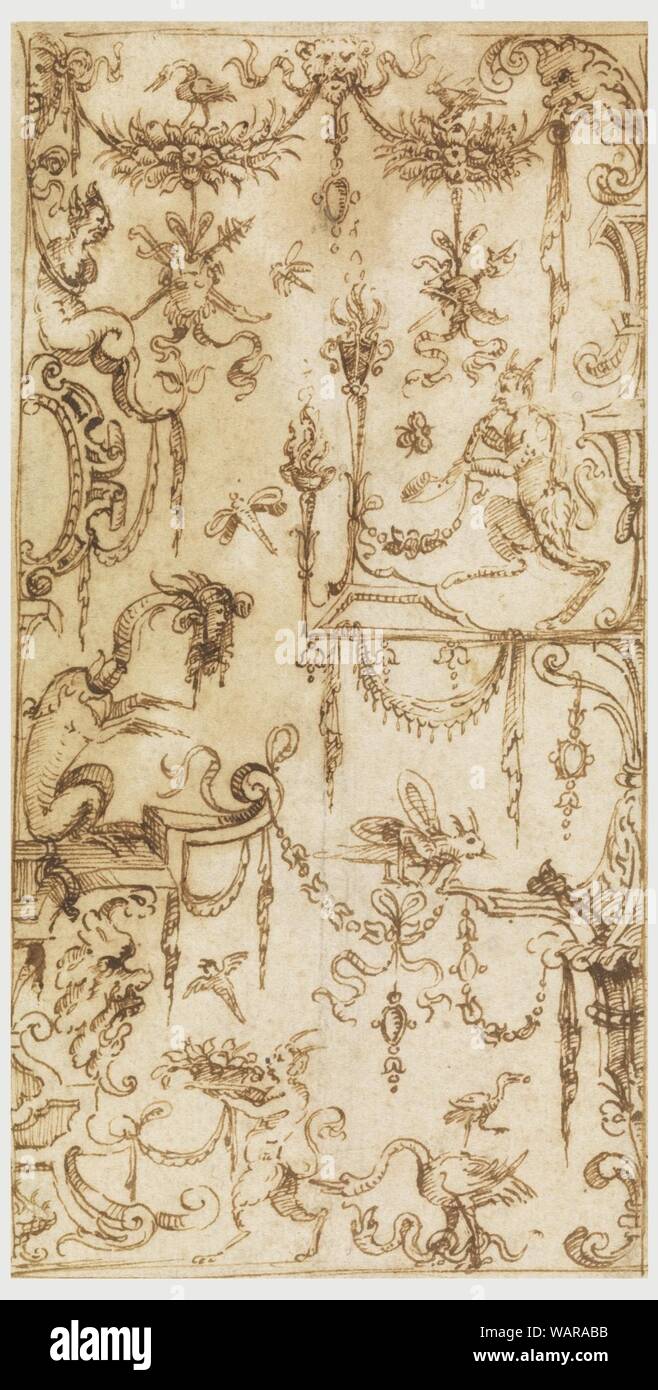 Drawing, Design for Grotesque Decoration, mid–late 16th century Stock ...