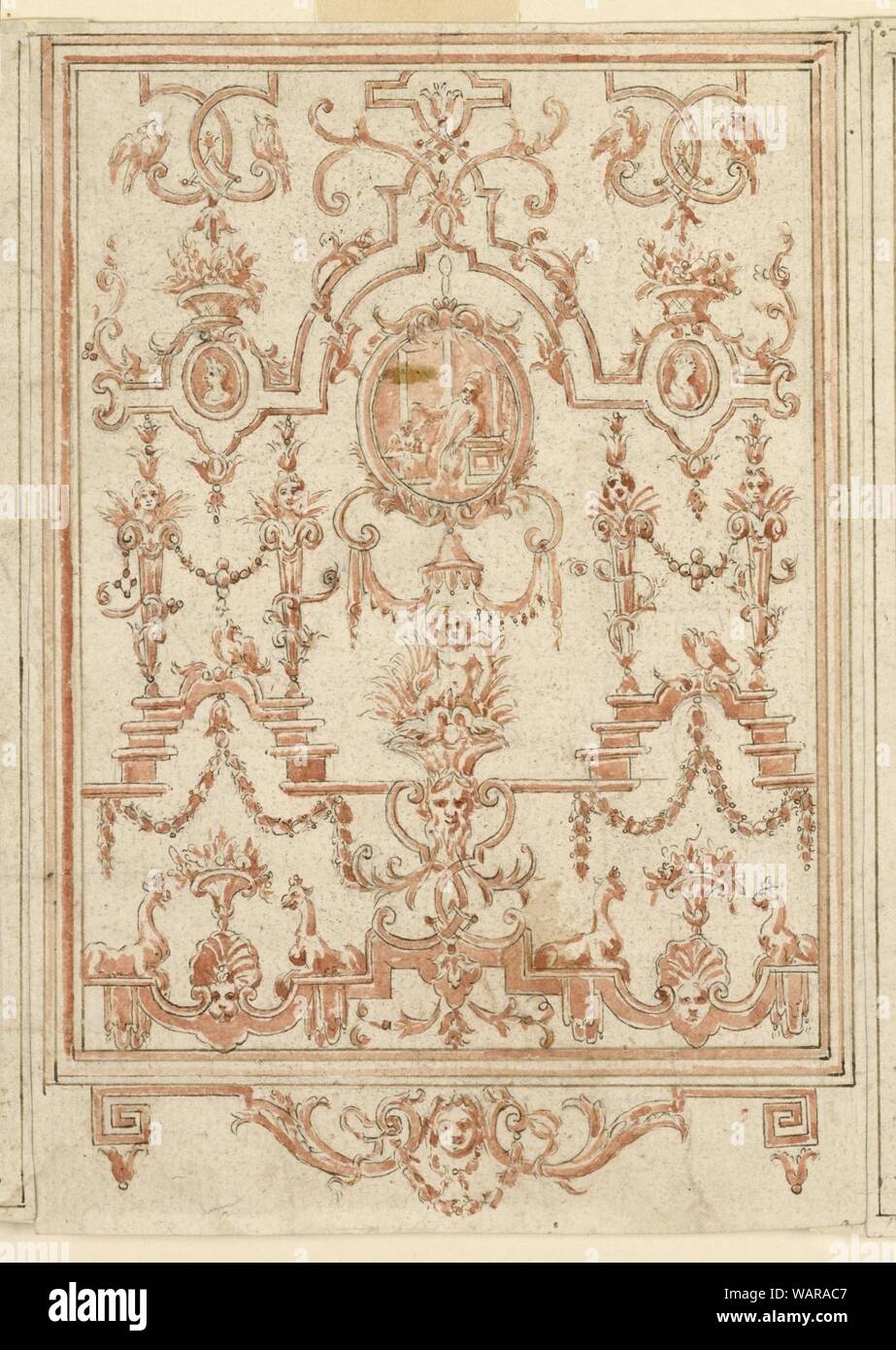 Drawing, Design for Grotesque Panel, 1650 Stock Photo - Alamy