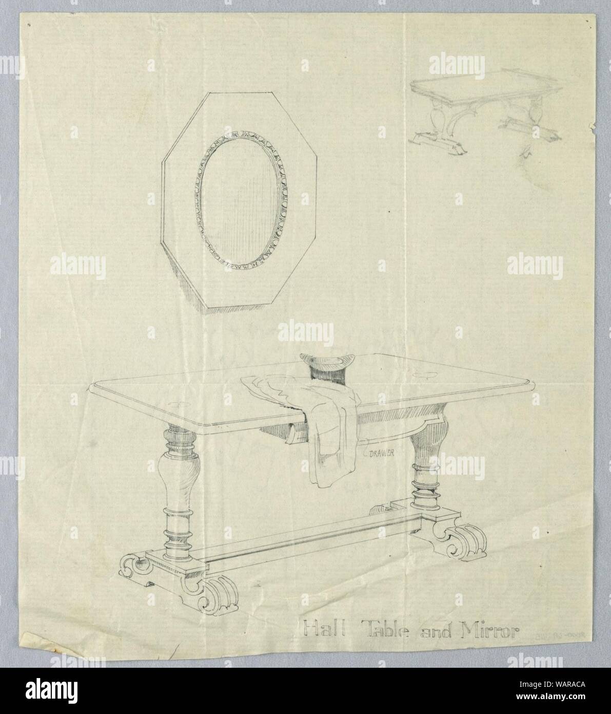 Drawing, Design for Hall Table and Mirror, 1900–05 Stock Photo - Alamy