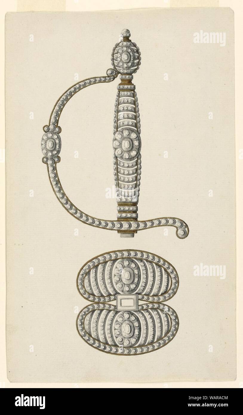 Drawing, Design for Hilt and Guard of a Dress Sword, ca. 1780–90 Stock ...
