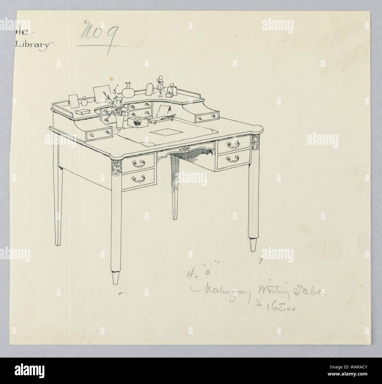 Drawing, Design for Hallway Writing Table No. 9, 1900–05 Stock Photo ...