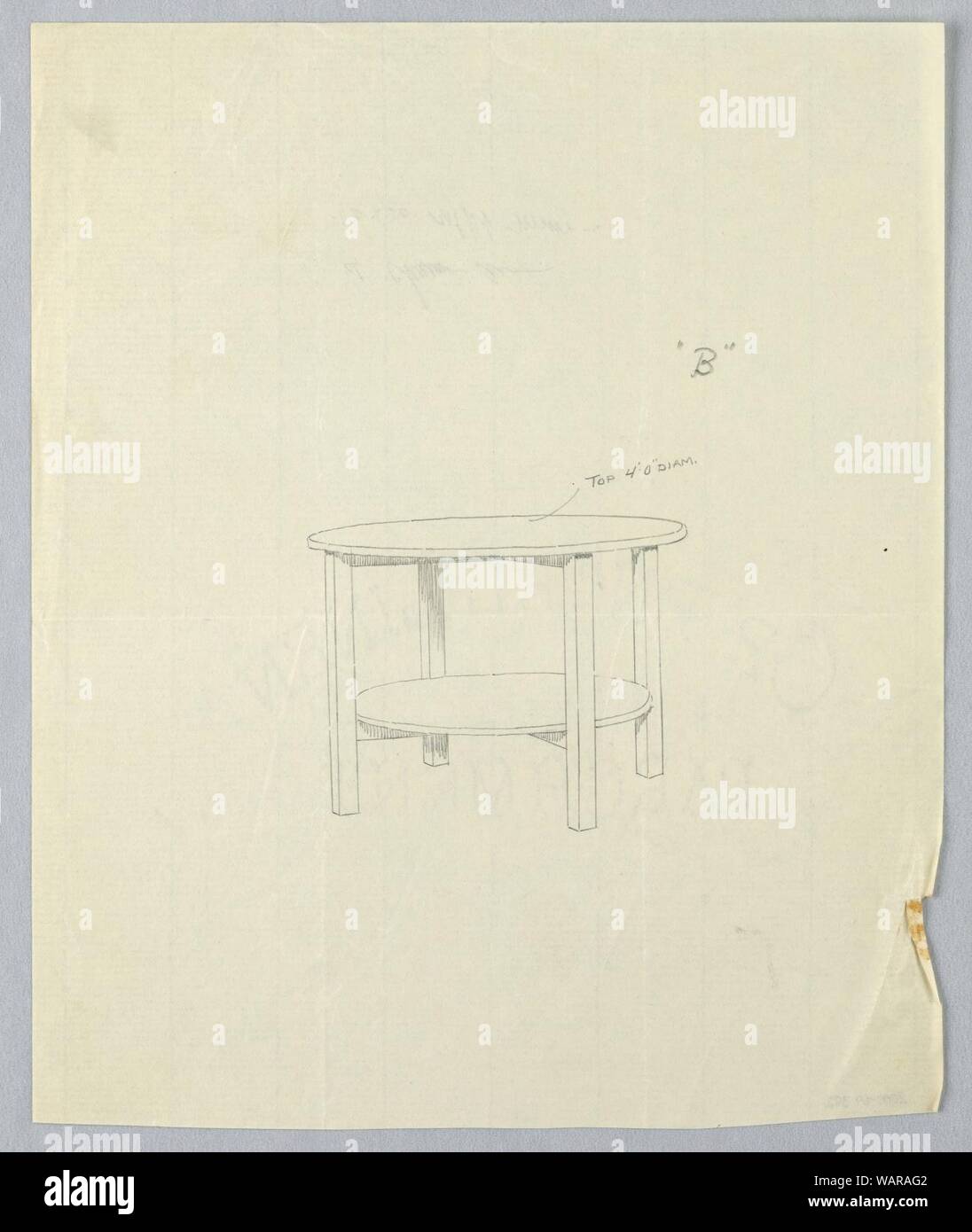 Drawing, Design for Large Oak Hall Table, 1900–05 Stock Photo - Alamy